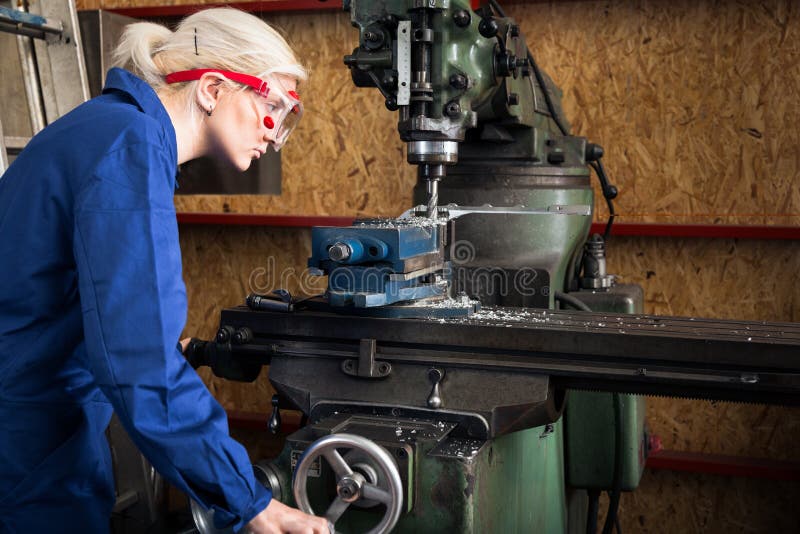 Young Mechanic Apprentice on Milling Machine Stock Image - Image of ...