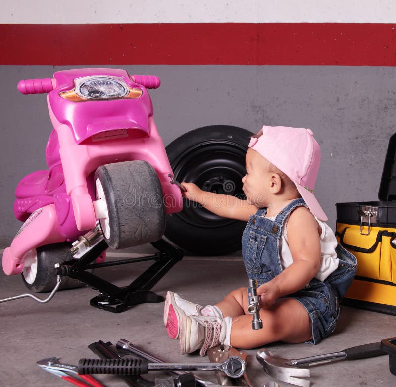 Baby mechanic stock image. Image of child, hand, cute - 33660719