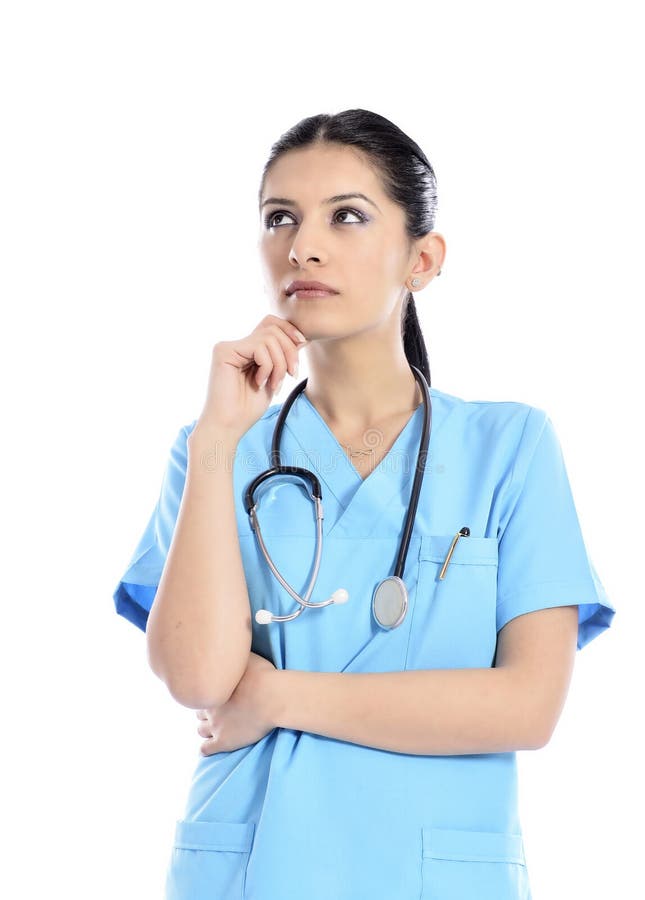 Young Medical Doctor Thinking Stock Image - Image of coat, labcoat ...
