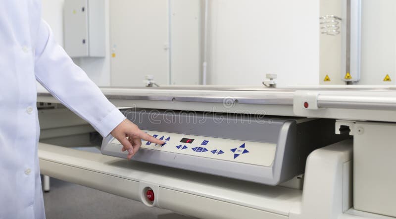 Young Medical Specialist Starting High Tech Machine Stock Photo - Image ...