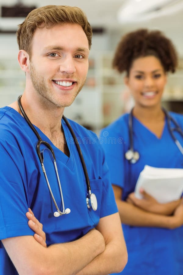 Young Medical Students Smiling at the Camera Stock Image - Image of ...