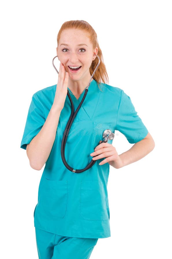 Young Medical Trainee with Stethoscope Stock Image - Image of nurse ...