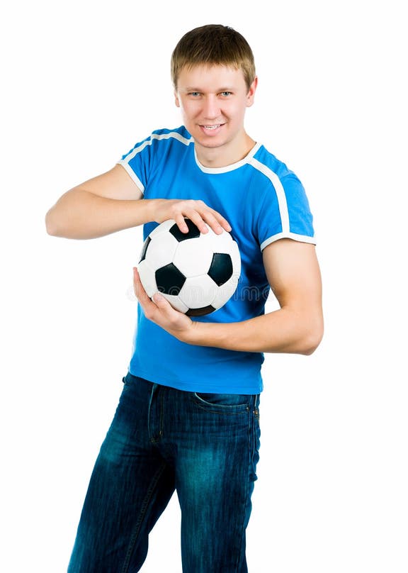 Young men with the ball stock photo. Image of happy, person - 22989366