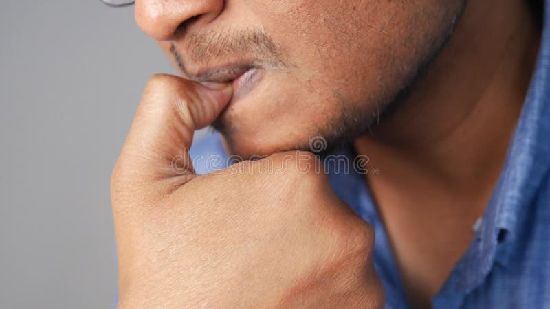 Young Men Biting His Nails at Home, Stock Video - Video of nervous ...