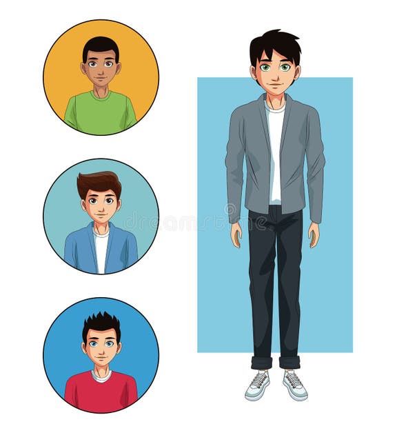 Young men cartoon stock vector. Illustration of personal - 111401249