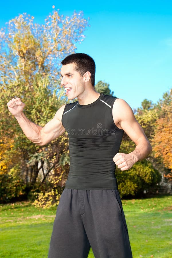 Young Men Celebrating Successful Win Stock Photo - Image of attractive ...