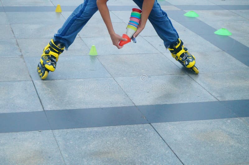 Young Men are Doing Roller Skating Editorial Stock Image - Image of ...