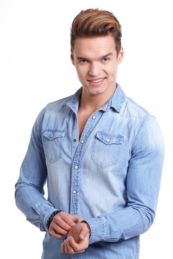 Young Men Model Posing in the Studio Stock Image - Image of looking ...