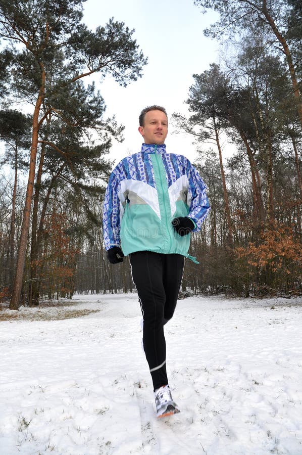 Young Men Running in Winter Stock Photo - Image of sport, person: 7681536