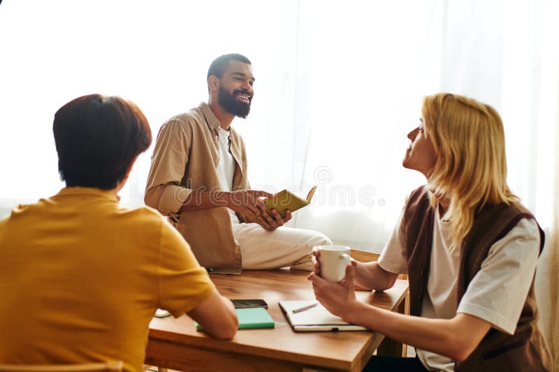 Engaging Discussions among Young Men in Stock Image - Image of ...