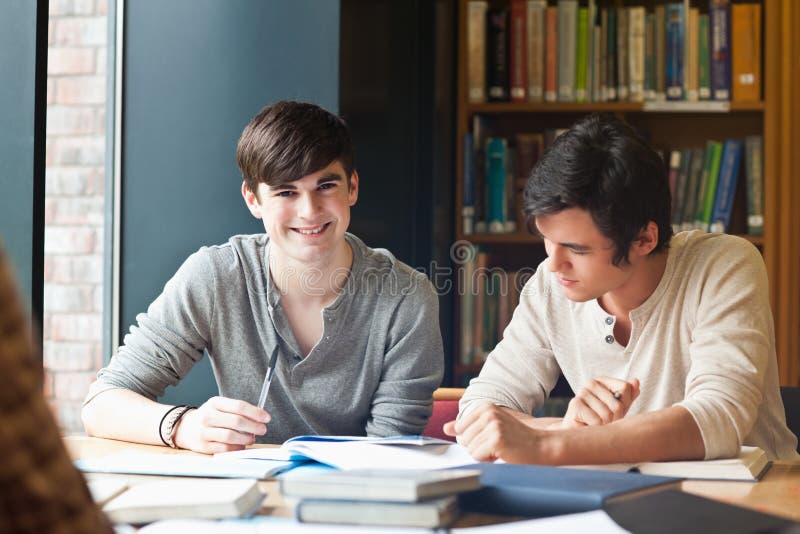Young men studying stock image. Image of exam, library - 21145603