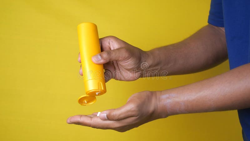 Young Men Using Sunscreen Cream Stock Footage - Video of dermatology ...