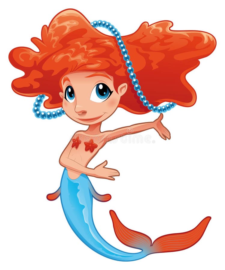 Beautiful mermaid cartoon stock vector. Illustration of princess - 33230699