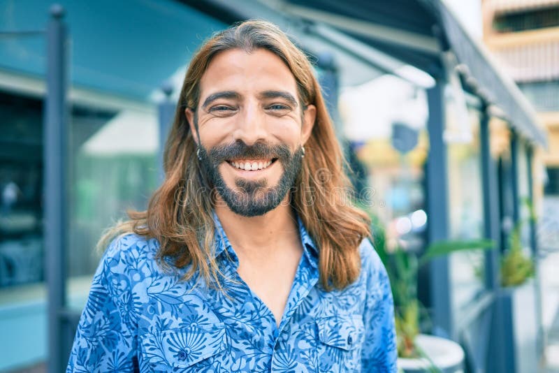 Young Middle Eastern Man Smiling Happy Walking at the City Stock Image ...
