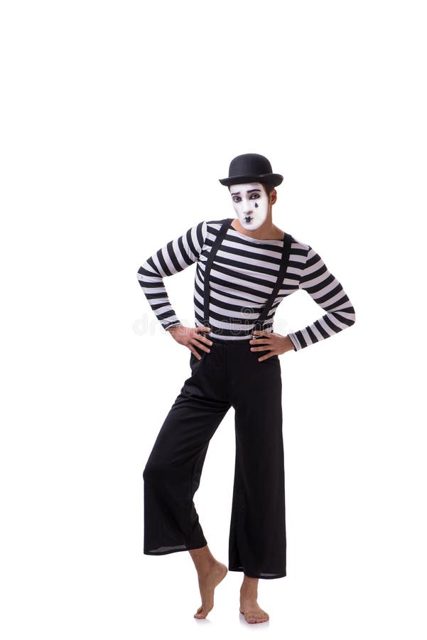 The Mime with Axe Isolated on White Background Stock Image - Image of ...