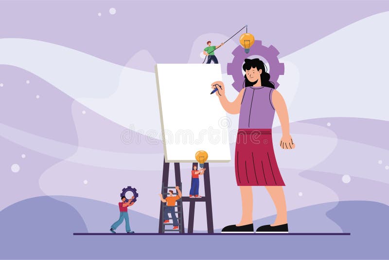 Young Mini People Innovation Stock Vector - Illustration of imagination ...