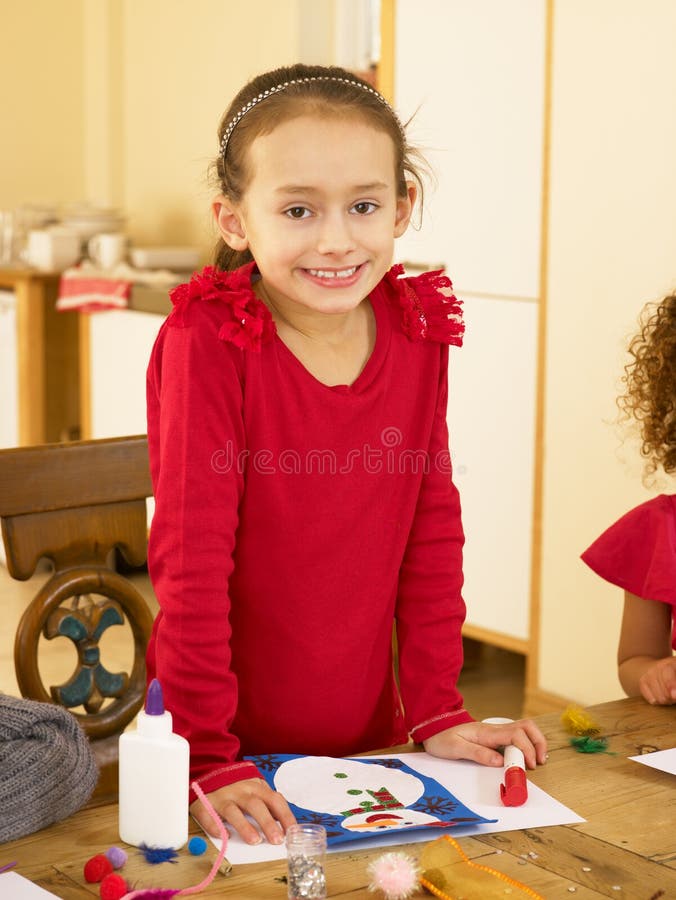Young Mixed Race Children Doing Handicrafts Stock Image - Image of girl ...