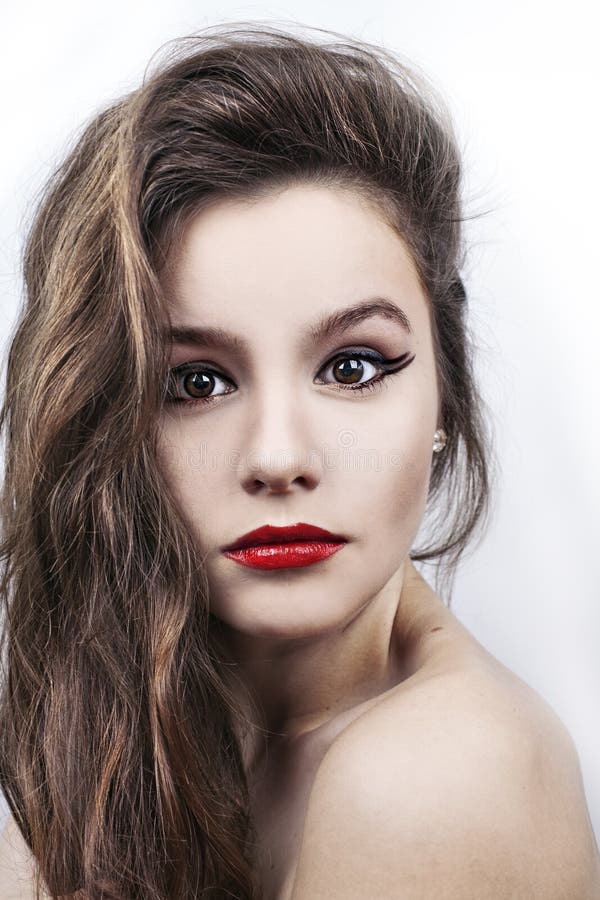 Young Model with Bright Make-up Stock Image - Image of attractive ...