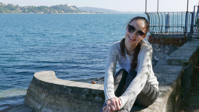 Young Model Poses by the Lake Stock Photo - Image of vacation, posing ...
