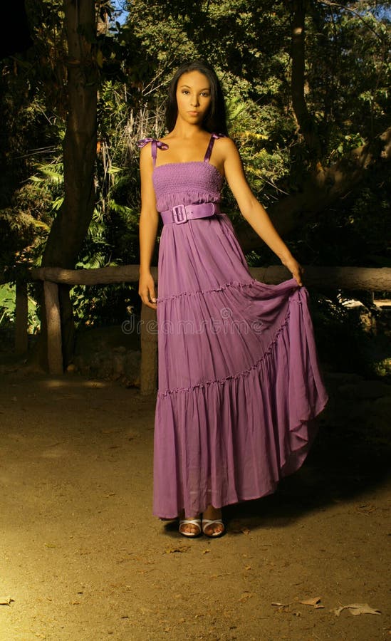 Model in Purple dress stock photo. Image of female, dramatic - 7552258
