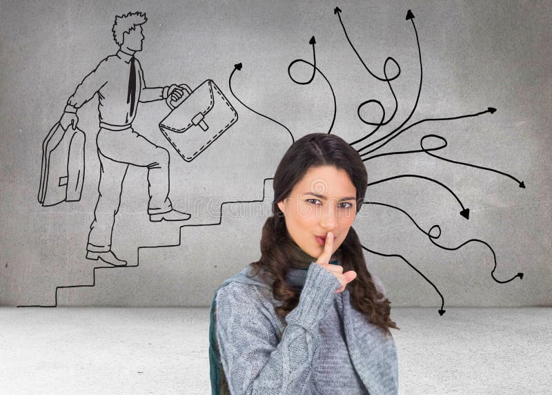 Young Model with Winter Clothes Keeping Secret Stock Photo - Image of ...