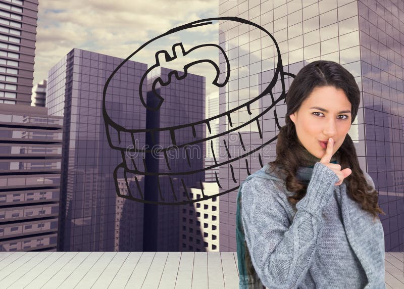 Young Model with Winter Clothes Keeping Secret Stock Image - Image of ...