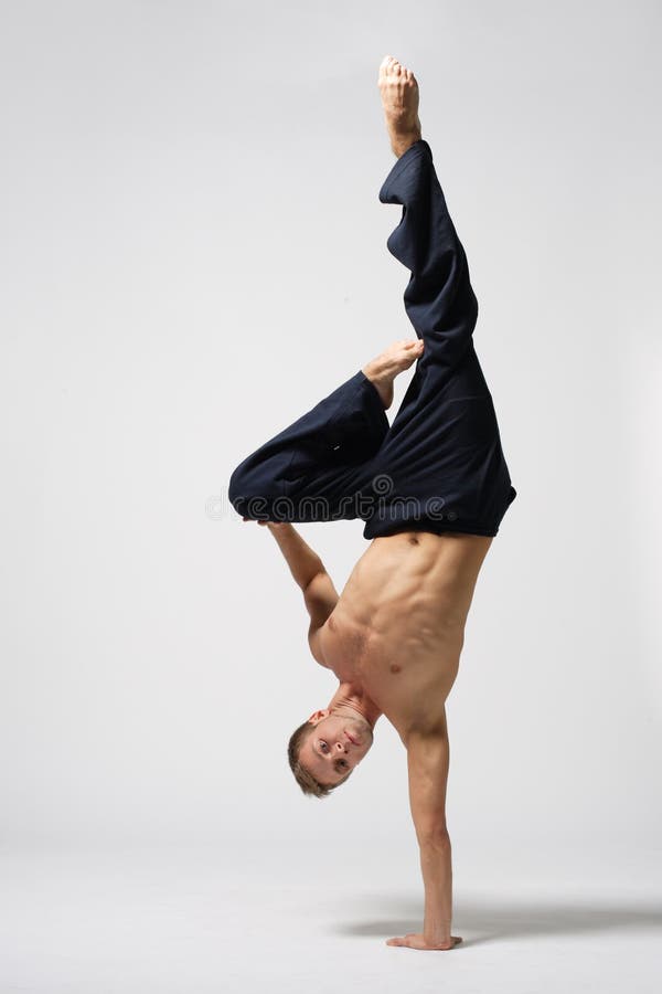 Modern Ballet Male Dancer Posing Over White Studio Background Stock ...