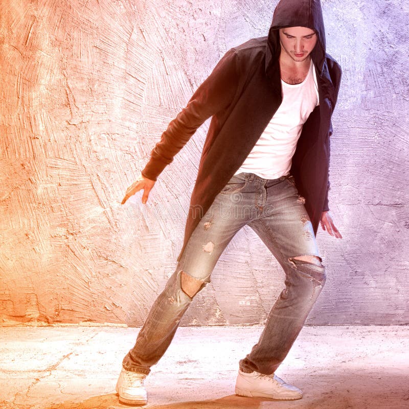 Modern Male Dancer Jumping. Stock Image - Image of fitness, breakdancer ...