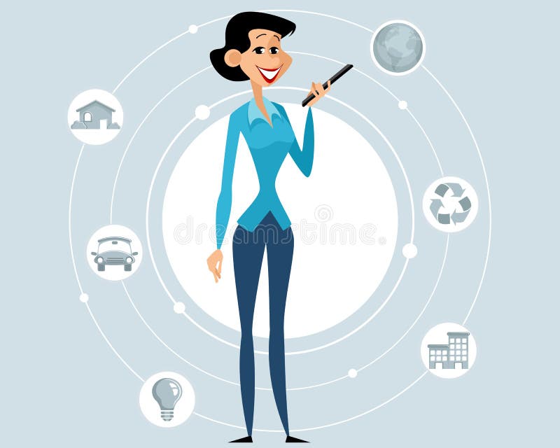 Young modern girl stock vector. Illustration of cartoon - 74672872