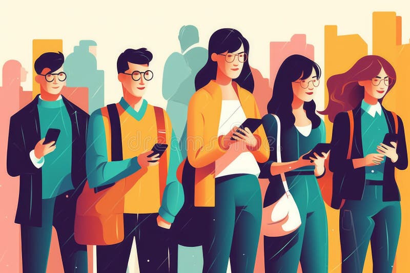 Young Modern People Using a Smartphone in Everyday Life, Concept of ...