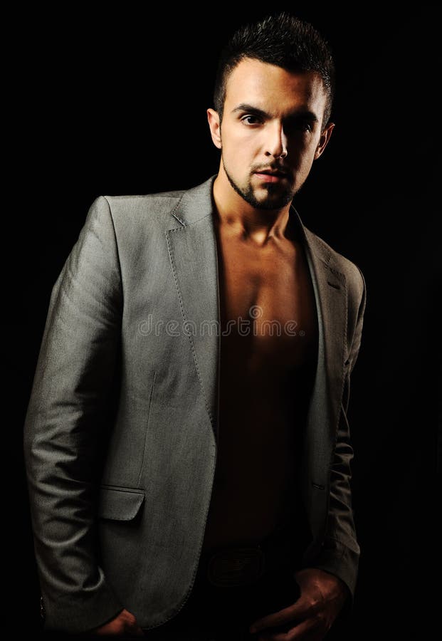 Young Modern Style Macho Man Stock Image - Image of body, jacket: 17989671