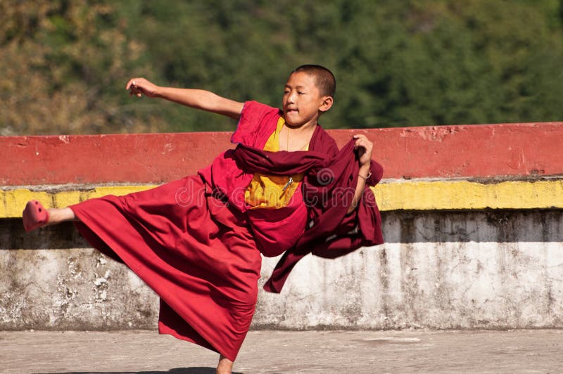 Young monk in exercise editorial photo. Image of ethnic - 24691286