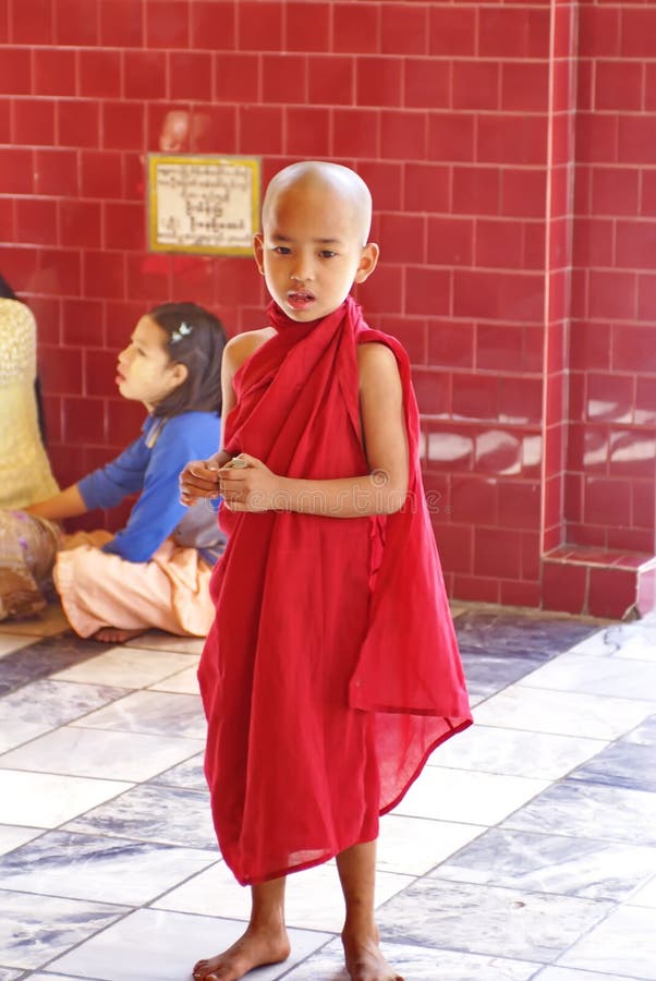 Young Monk at a Temple in Myanmar Editorial Stock Image - Image of post ...