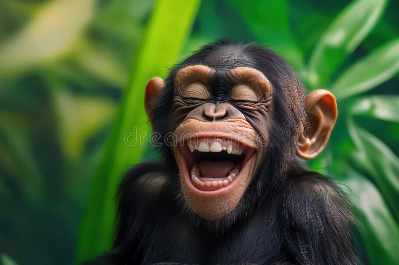 Happy Monkey Displays Joyful Expression Nature Stock Photos - Free ...