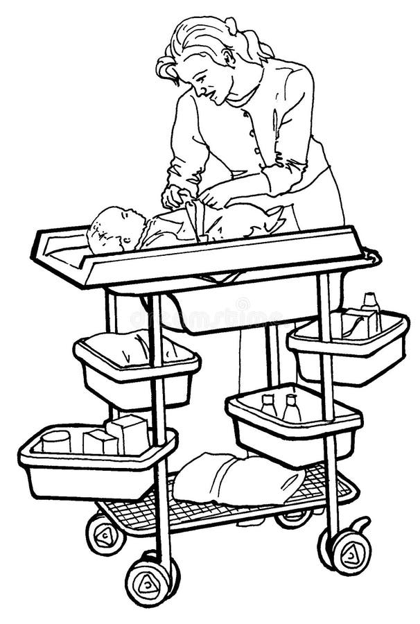 Baby Changing Diaper Drawing Stock Illustrations – 115 Baby Changing ...