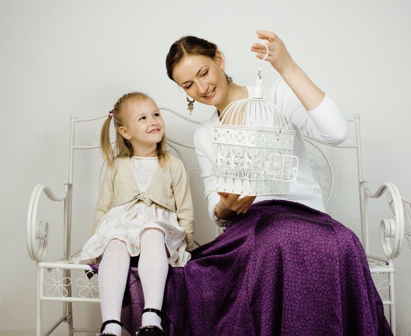 Young Mother with Daughter at Home Stock Image - Image of home ...