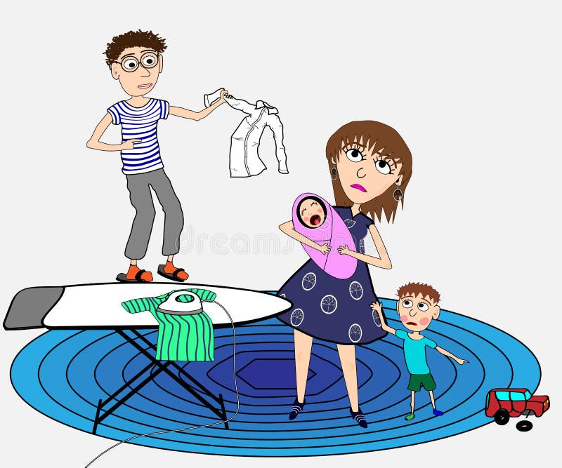 A young mother in despair stock vector. Illustration of people - 99318146