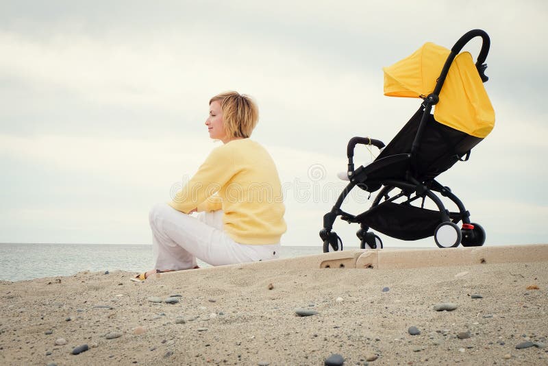 Young Mother Gets Some Rest Outdoors Stock Image - Image of lifestyle ...