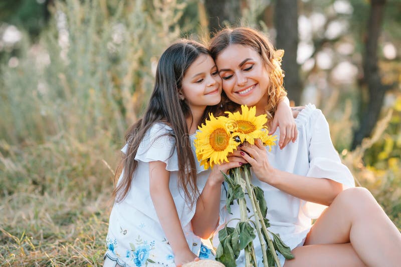 Young Mother and Her Daughter Have Fun, Mother& X27;s Day Stock Photo ...