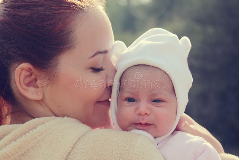 Mother with newborn baby stock image. Image of milk, face - 21999163