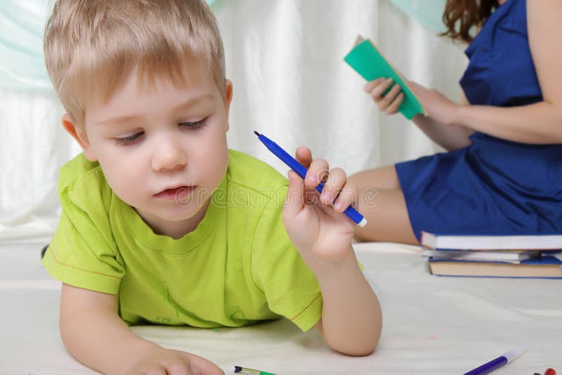 Young Mother and Her Son Spend Time Together Stock Photo - Image of ...