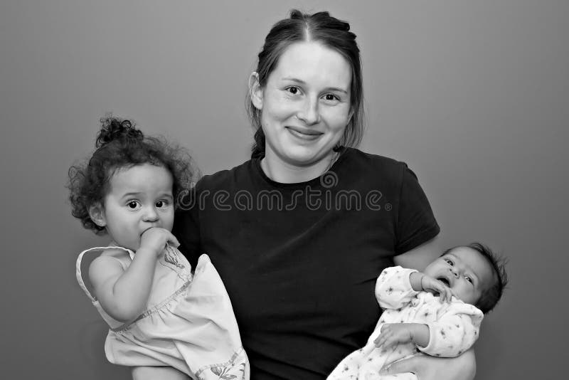 Young single mother of two stock image. Image of teething - 10075771