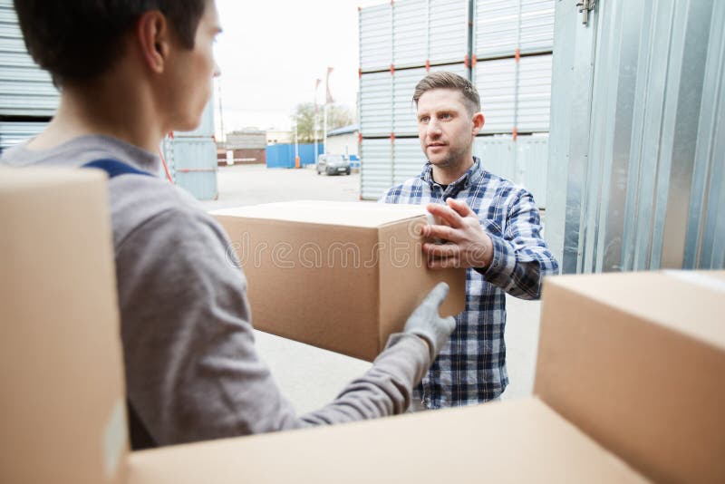 Giving box to client stock image. Image of container - 121383747