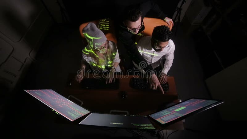 Computer Lab with a Young Man with a Prosthetic Hand Working with a ...