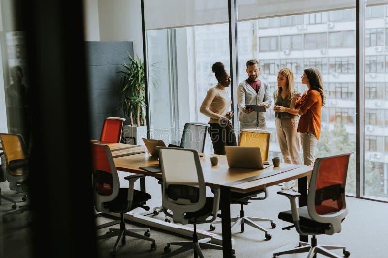 Multiethnic Startup Business Team on Meeting in a Modern Bright Open ...