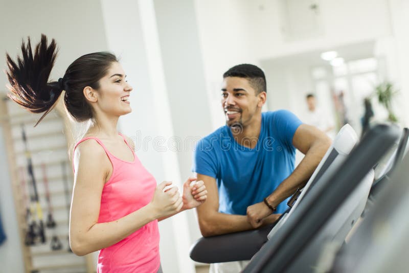 Young Multiracial People Training in the Gym Stock Photo - Image of ...