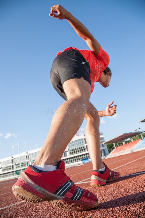 Runner at the start stock image. Image of muscular, running - 20635695