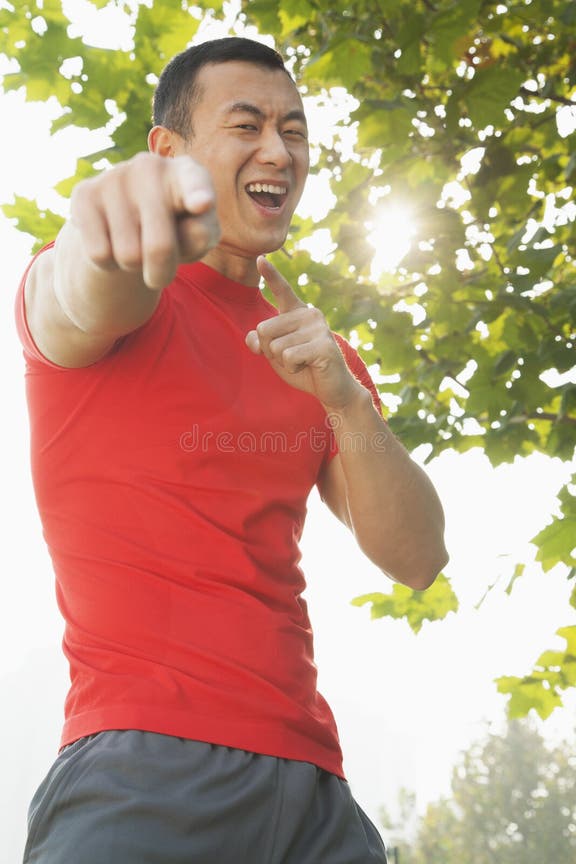 Young Muscular Man Pointing at Camera Stock Image - Image of confident ...