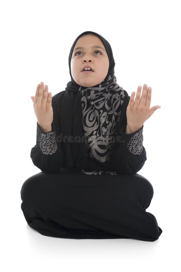 Young Muslim Girl Duaa stock photo. Image of mosque, meditation - 41662110