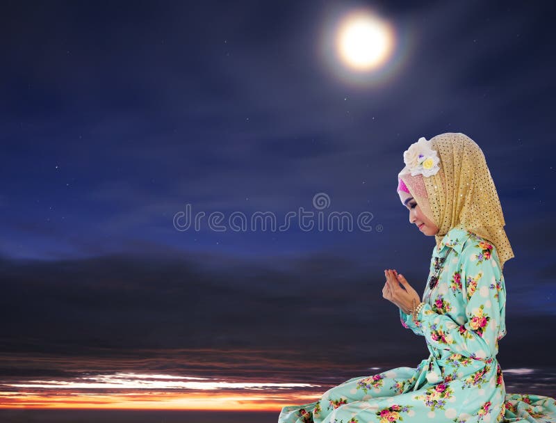 Young Muslim Woman Praying for Allah Stock Image - Image of religion ...